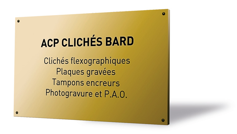Plaques gravées - ACP CLICHÉS BARD